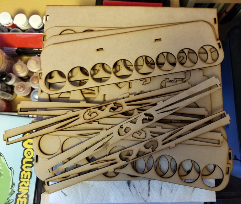 Laser-cut MDF paint racks from WarpedMindGames – Yore