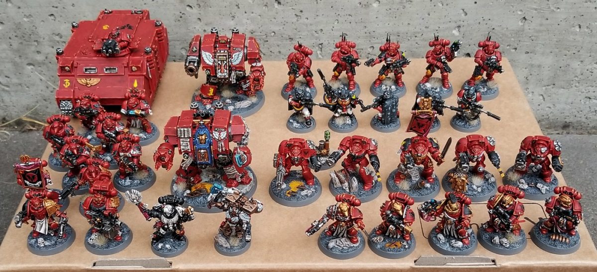 Six and a half months of painting: my Blood Angels army now at 42 ...